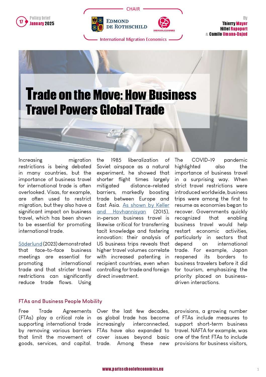 Policy briefs - International Migration Economics Chair - Paris School ...